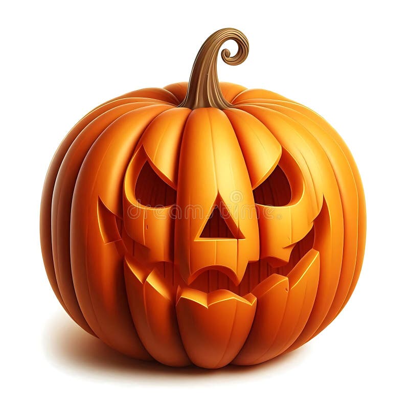 A Carved Pumpkin Clipart .by Generative AI Stock Illustration ...