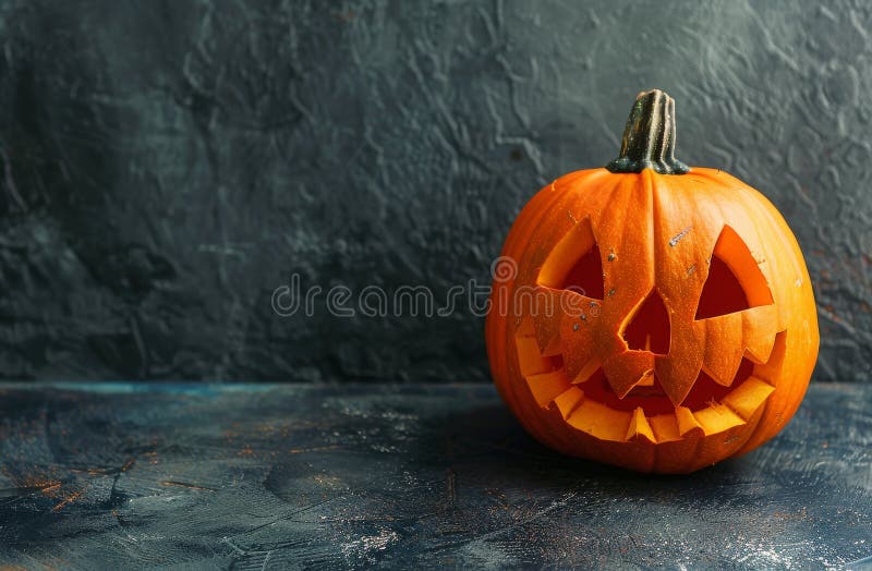 Carved Pumpkin on Table stock image. Image of interior - 318968825