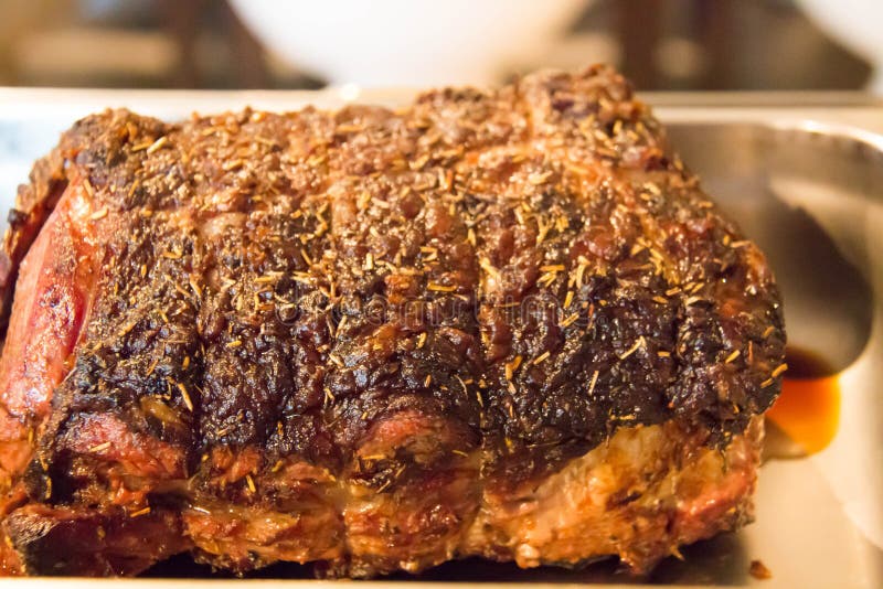 Carved Roast Beef on Serving Dish Stock Photo - Image of barbecue ...