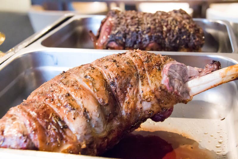 Carved Roast Beef on Serving Dish Stock Photo - Image of loin, cooked ...