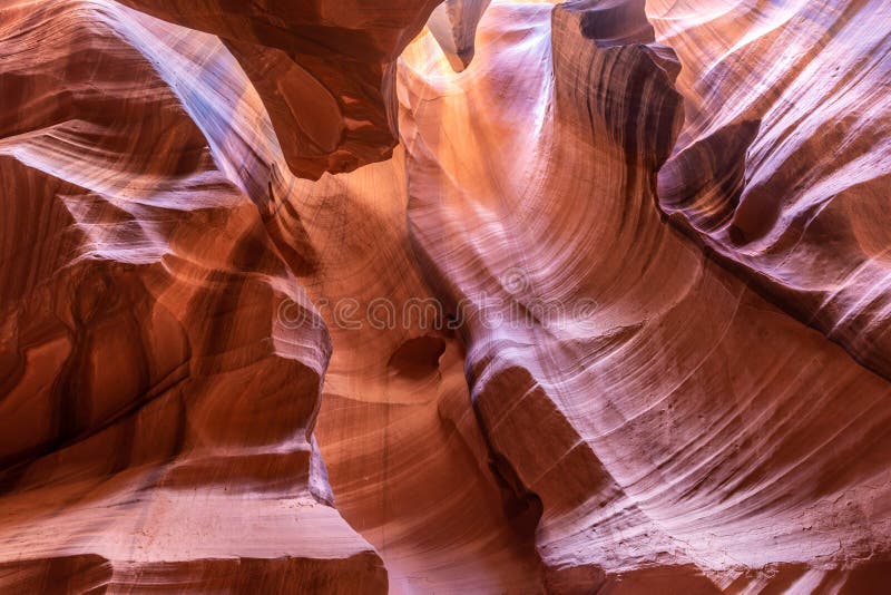 The Carved Rock Walls of the Upper Antelope Canyon Stock Image - Image ...