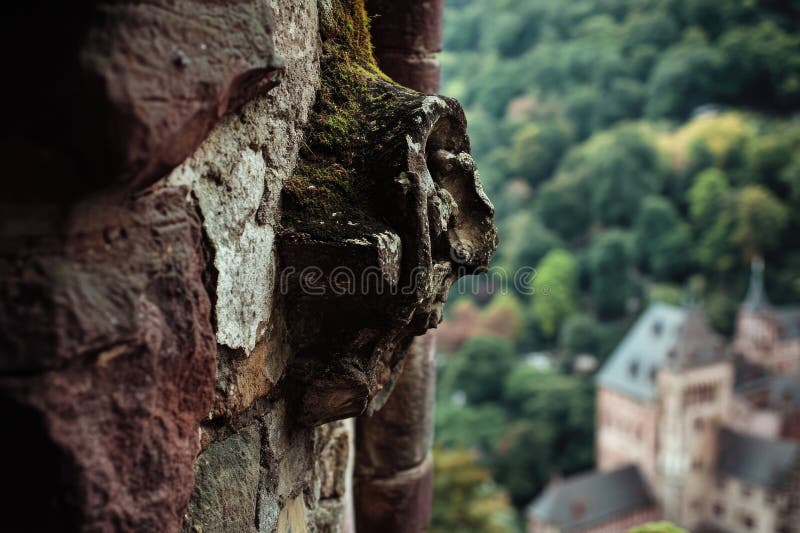 Carved Stone Face Adorns the Exterior of a Building, a Striking ...