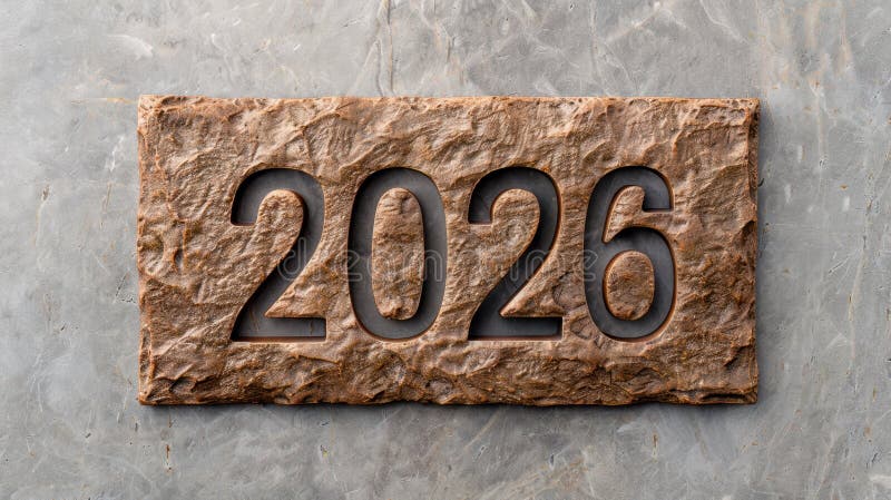 Carved stone number 2026 stock illustration. Illustration of brown ...