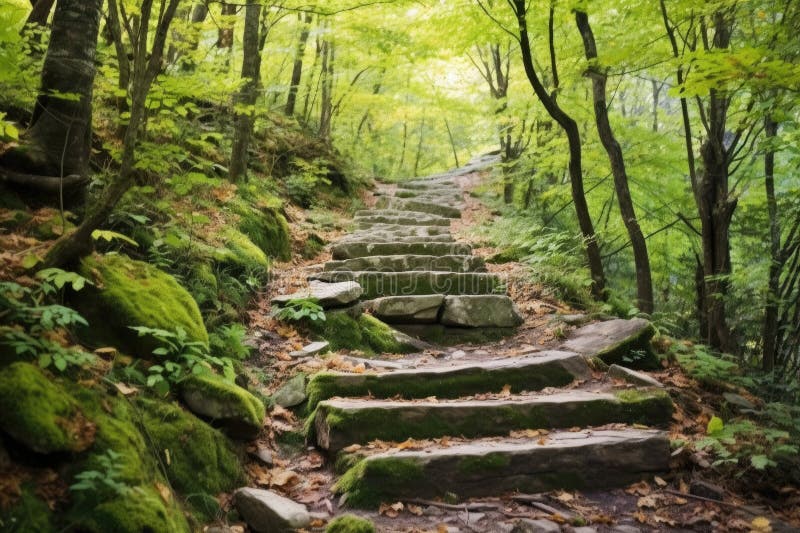 Carved Stone Steps on Uphill Hiking Path Stock Photo - Image of ...