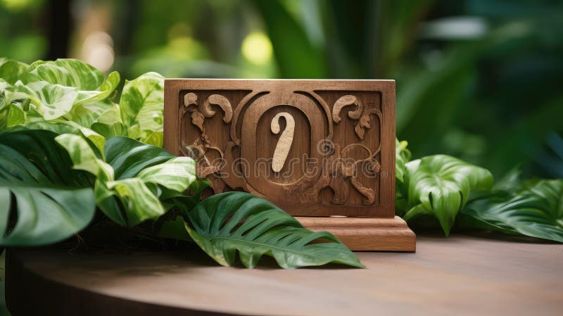 Carved table numbers stock illustration. Illustration of carved - 369004135