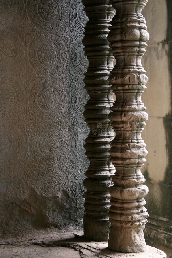Carved temple pillars stock image. Image of asia, pillars - 7281953