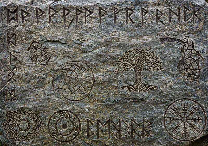 Ancient Viking Symbol Collection Stock Illustration - Illustration of ...