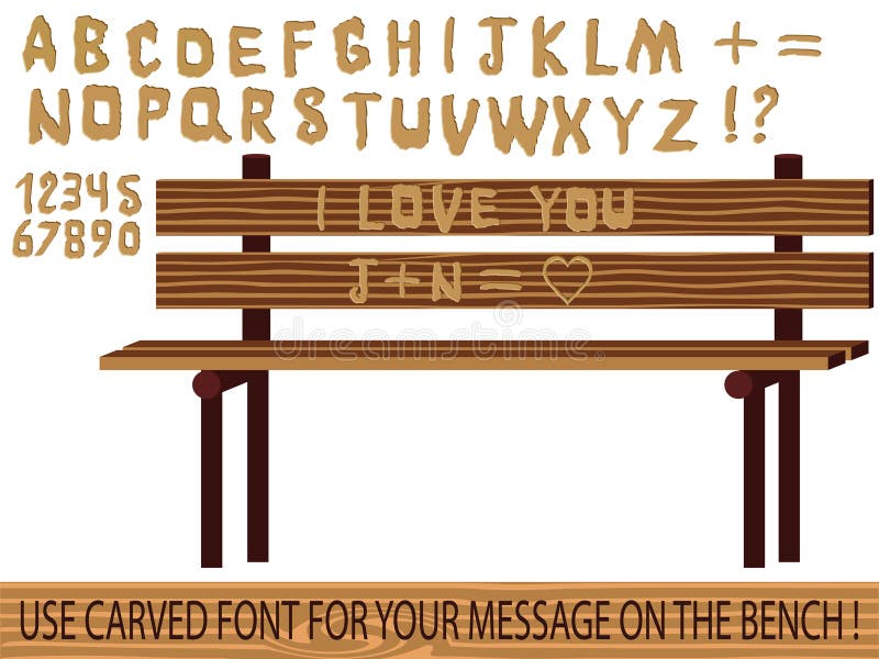 Carved on wood font stock vector. Illustration of sign - 21080279