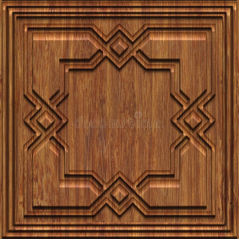 Carved Wood Panel Seamless Texture Stock Illustration - Illustration of ...