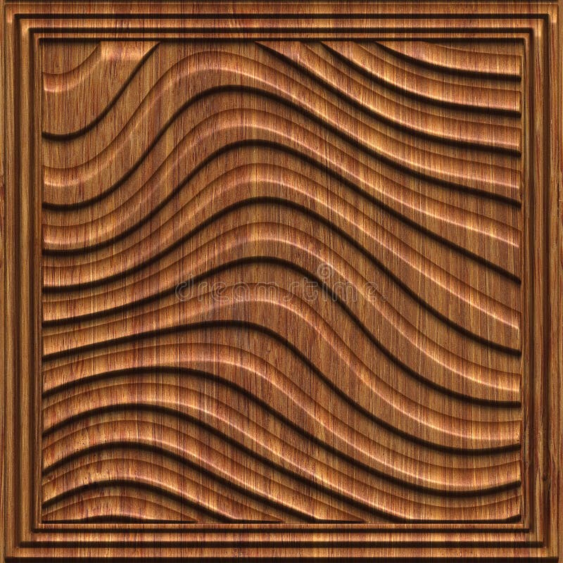 Carved Wood Panel Seamless Texture Stock Illustration - Illustration of ...