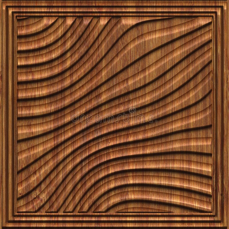 Carved Wood Seamless Texture Stock Illustration - Illustration of ...