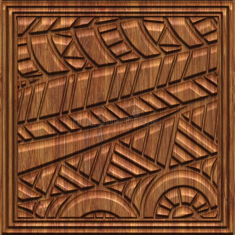 Carved Wood Panel Seamless Texture Stock Illustration - Illustration of ...