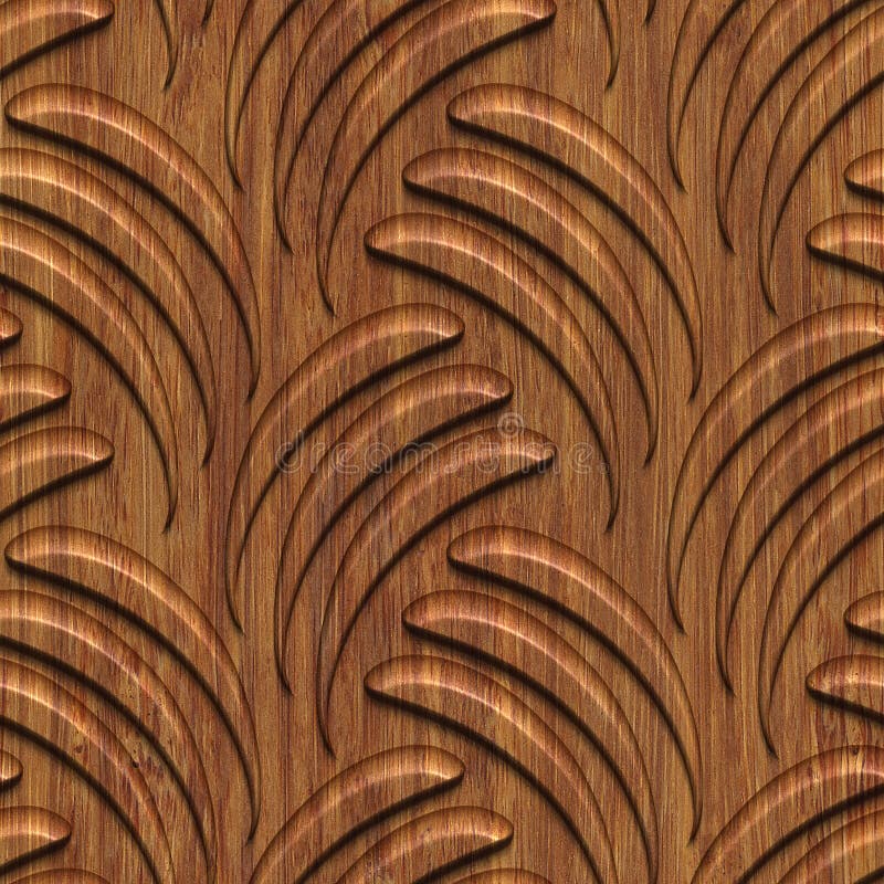 Carved Wood Seamless Texture Stock Illustration - Illustration of ...
