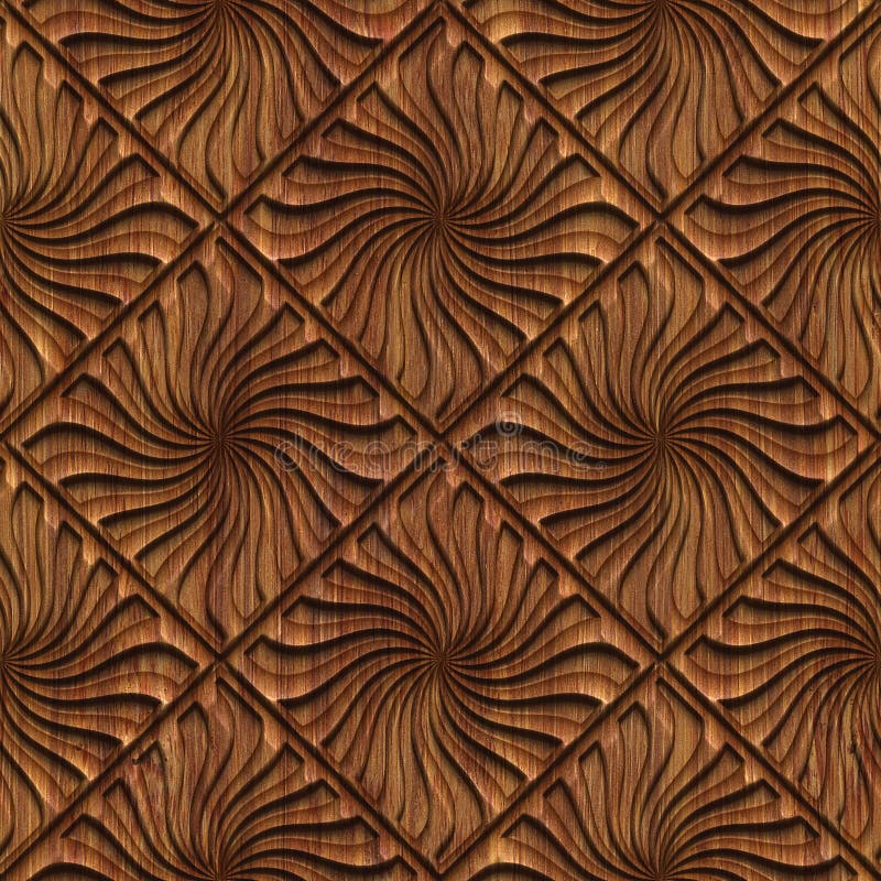 Carved Wood Seamless Texture Stock Illustration - Illustration of ...