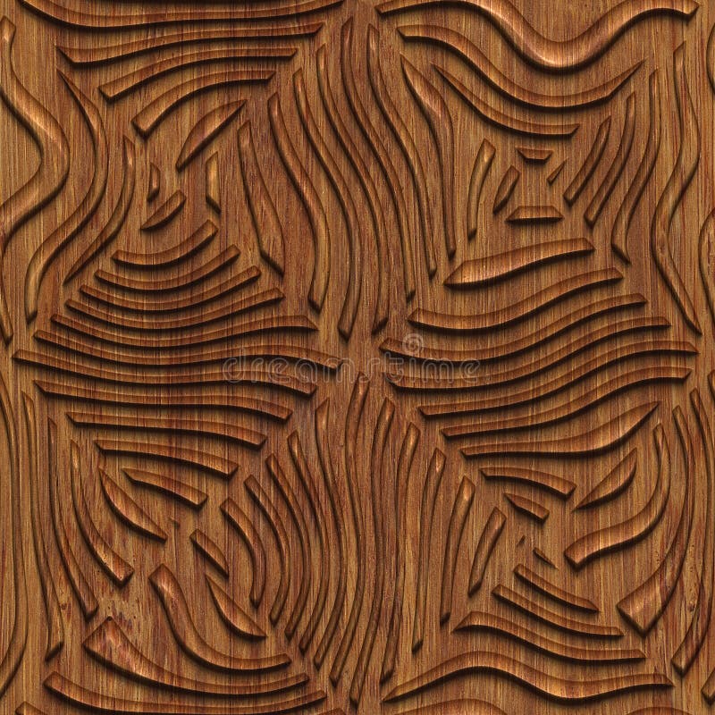 Carved Wood Seamless Texture Stock Illustration - Illustration of ...
