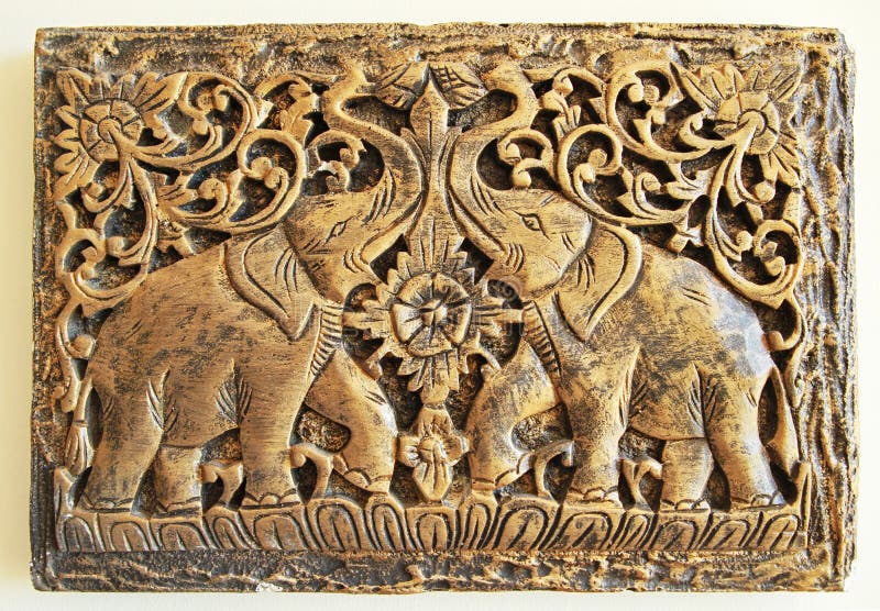 Carved wooden, Asian style golden carved