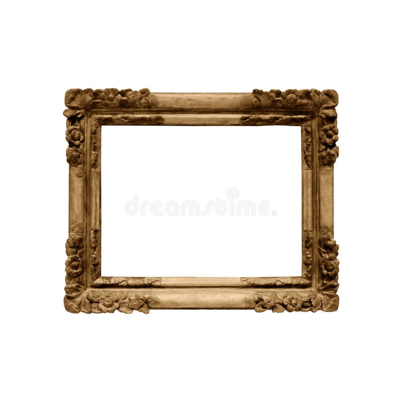 Carved Wooden Frame Decorative Brown Wood Isolated Empty Blank ...