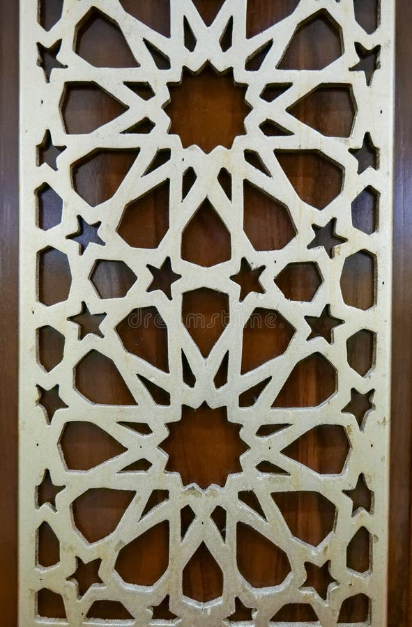 The Carved Wooden Panel in the Form of a Circular Lattice Stock Image ...