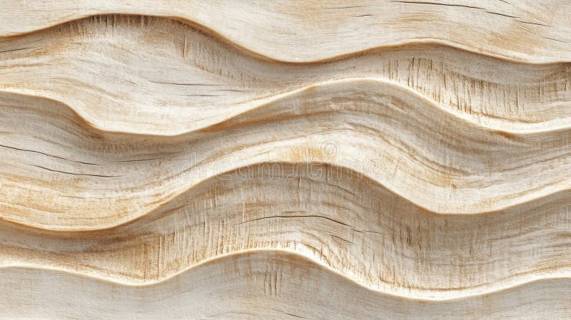 Carved Wooden Panel with Wave Pattern Design Stock Illustration ...
