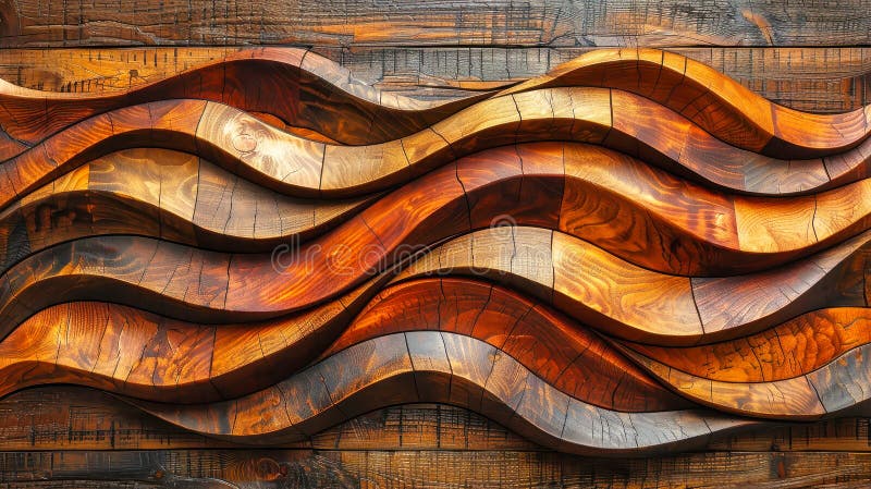 A Carved Wooden Sculpture of Flowing Waves Stock Photo - Image of ...