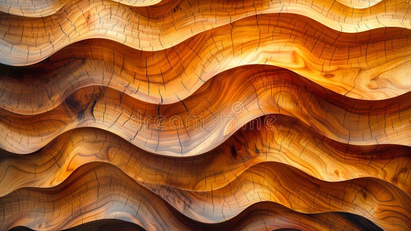 A Carved Wooden Sculpture of Flowing Waves Stock Photo - Image of ...