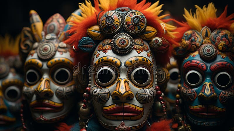 Carvinal mask generated AI stock illustration. Illustration of costume ...