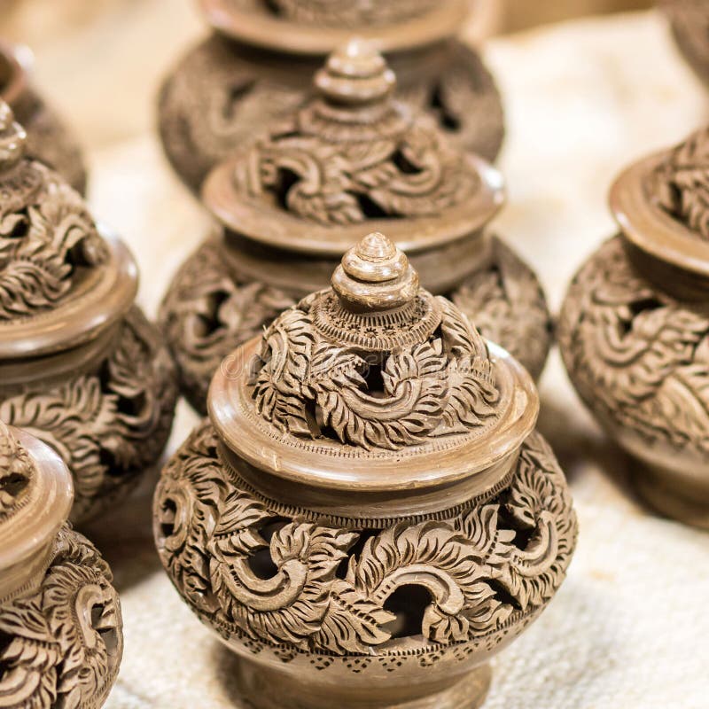 Carving Clay of Lotus ,water Lily Flower Stock Image - Image of pollen ...