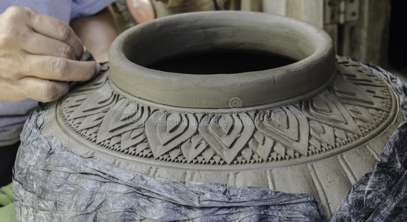 Carving Clay for Make Earthenware. Stock Photo - Image of handcraft ...