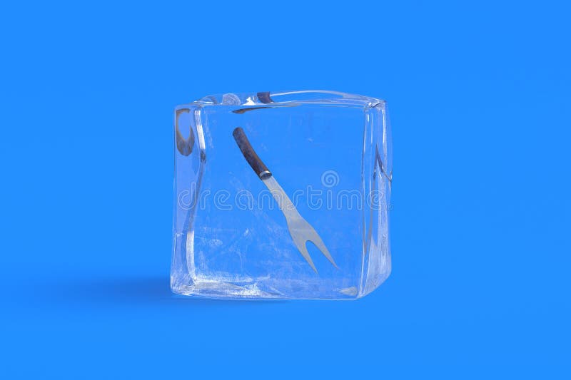 Carving fork in ice cube stock illustration. Illustration of kitchen ...