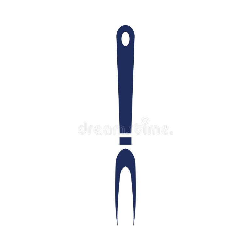 Carving Fork, Kitchen Cooking Tool - Vector Color Illustration for Logo ...