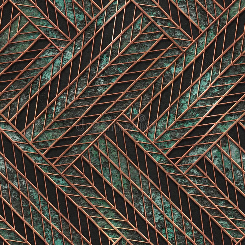 Carving Herringbone Metal Seamless Texture, Bronze and Copper Color ...