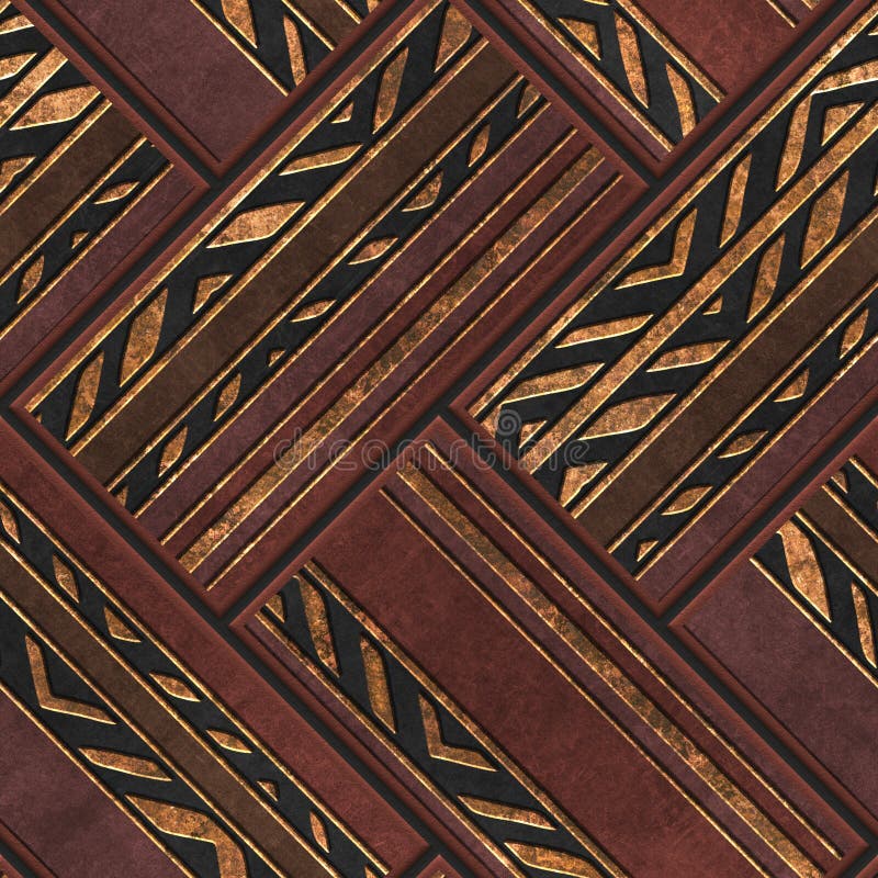 Carving Herringbone Metal Seamless Texture, Bronze and Copper Color ...