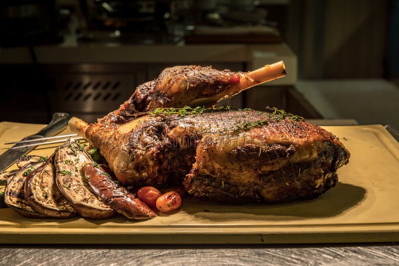 Carving Lamb stock image. Image of meal, feast, juicy - 127505789