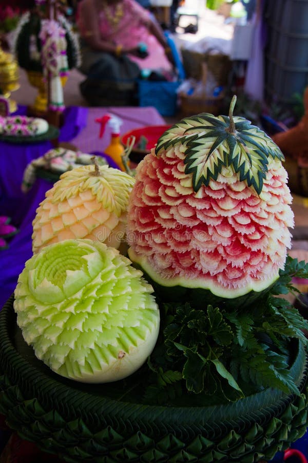 Carving mix fruit stock image. Image of refreshment, decoration - 40032309