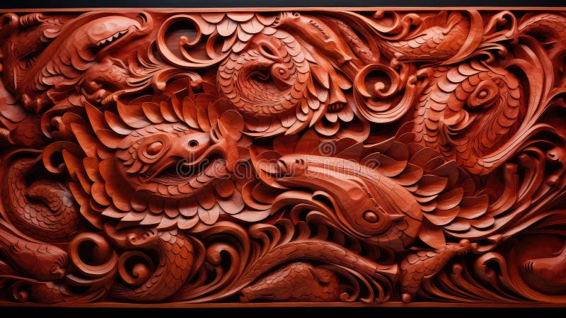 Carving red cedar stock illustration. Illustration of natural - 372899187