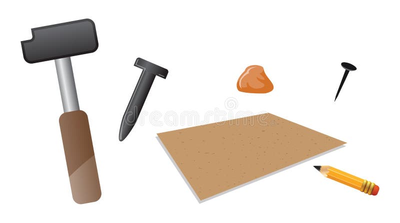 Carving tools stock vector. Illustration of hammer, chisel - 27458753