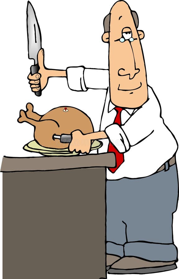 Carving the turkey stock illustration. Illustration of slice - 50664