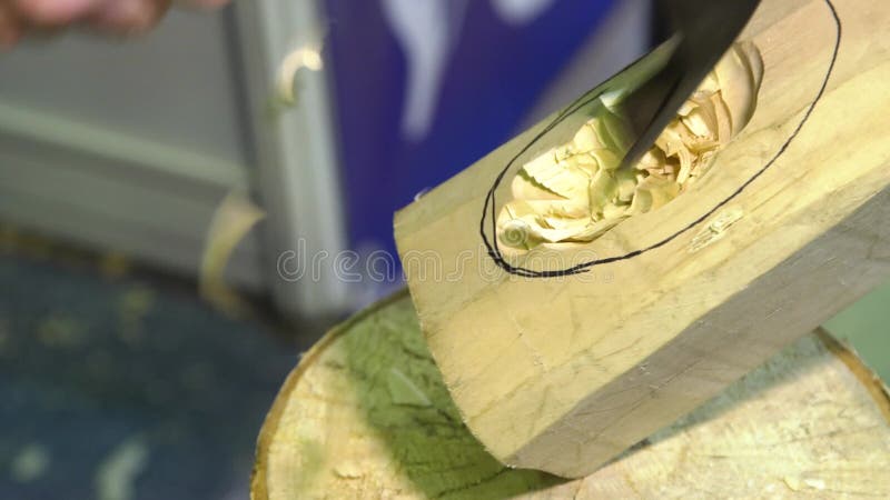 Carving Wood with a Chisel. Stock Video - Video of hobbies, creation ...