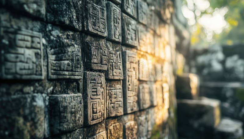 Carvings of Ancient Maya Script on Stone Walls: Preserving History ...