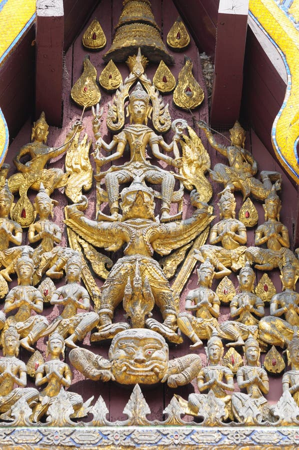 Carvings on the Temple Roof Stock Photo - Image of asia, buddhism: 17225048