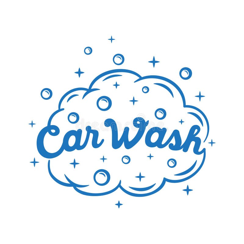 Car Wash Hand Drawn Lettering Design Template. Vector Illustration ...
