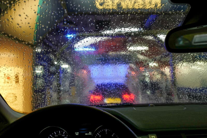 Carwash through a window stock photo. Image of soap, cars - 64340162