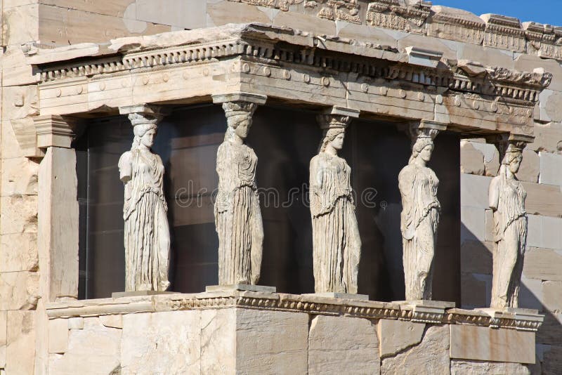 Erechteum caryatids stock photo. Image of damaged, erechtheum - 4659698