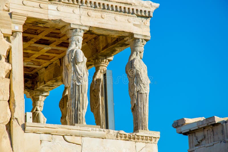 Caryatides, Acropolis of Athens, Greece...IMAGE Stock Image - Image of ...
