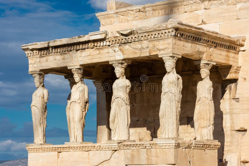 Female Caryatides on Top of the Building Stock Photo - Image of ...