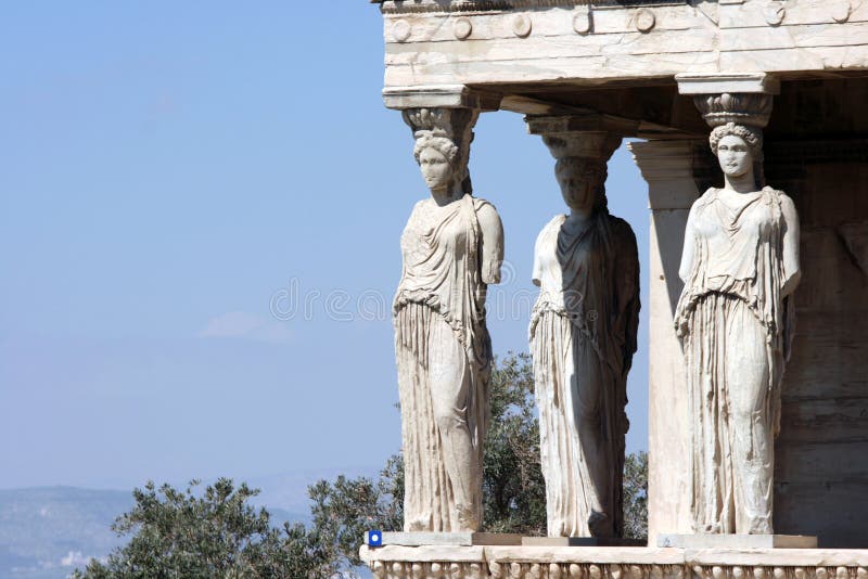 The Porch of the Caryatids in the Erechtheion an Ancient Greek Temple ...