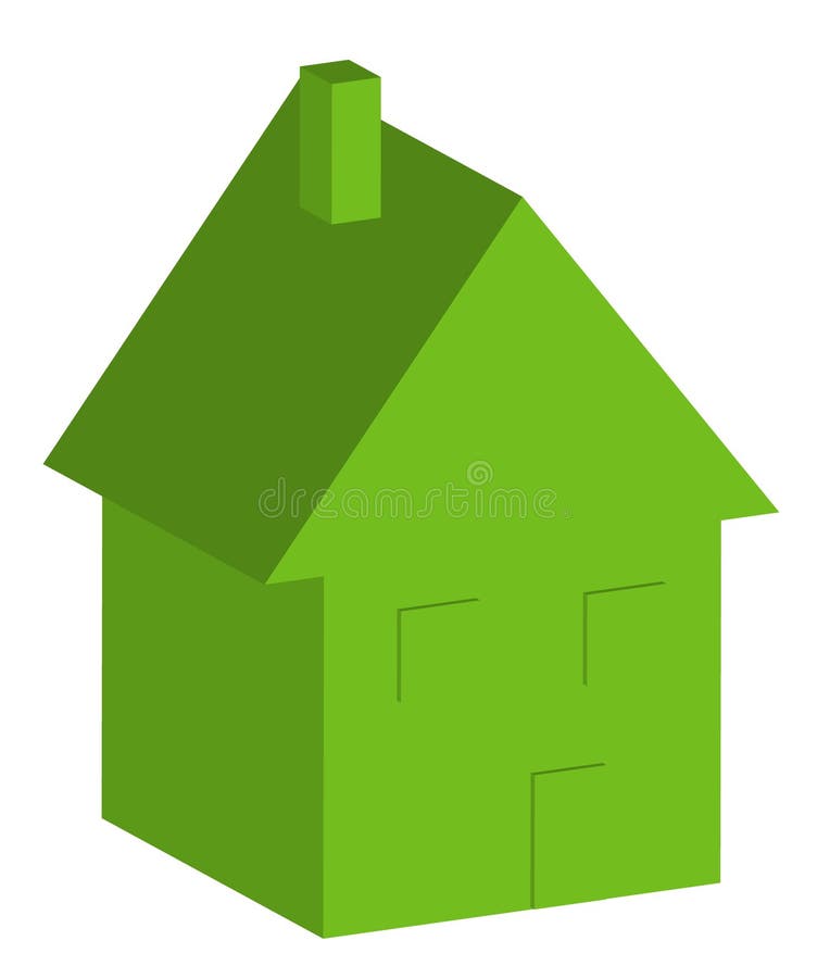 Casa 3d ilustración del vector. Ilustración de azotea - 4689855