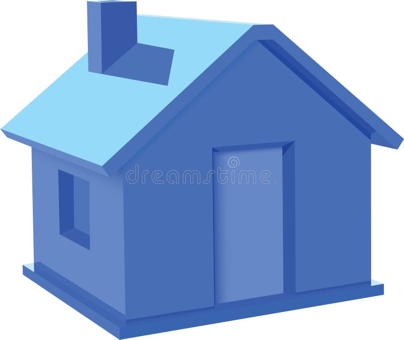 Casa azul ilustración del vector. Ilustración de suburbio - 15156905