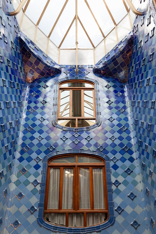 Casa Batllo Atrium with Inner Windows, Barcelona, Spain Editorial Stock ...