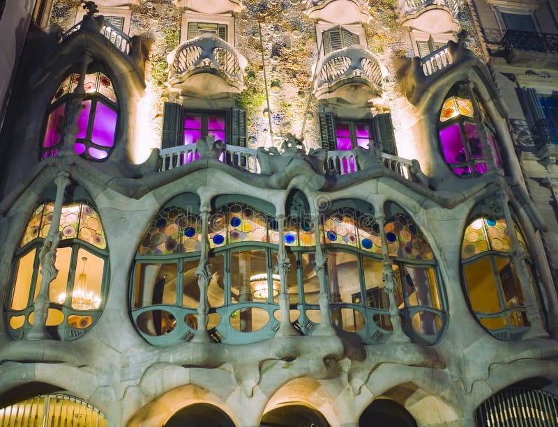 Casa Batllo, Barcelona, Spain Editorial Photography - Image of night ...